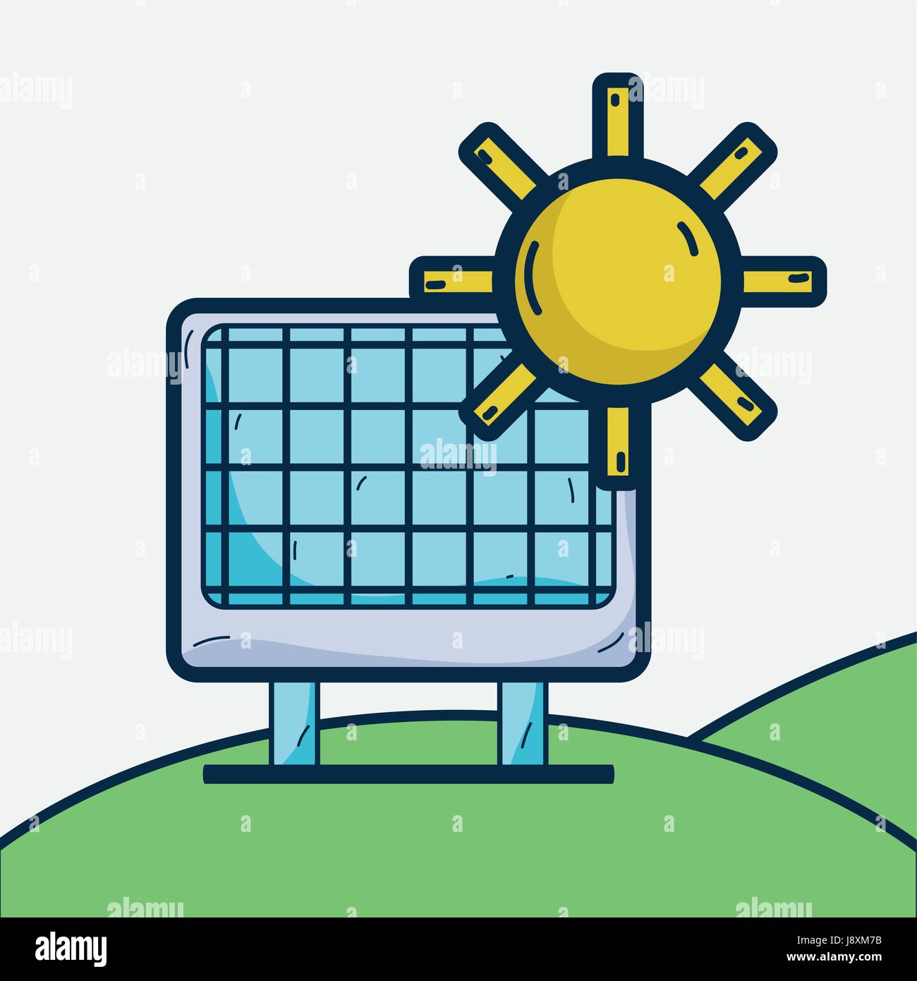 Solar power plant mountain Stock Vector Images - Alamy