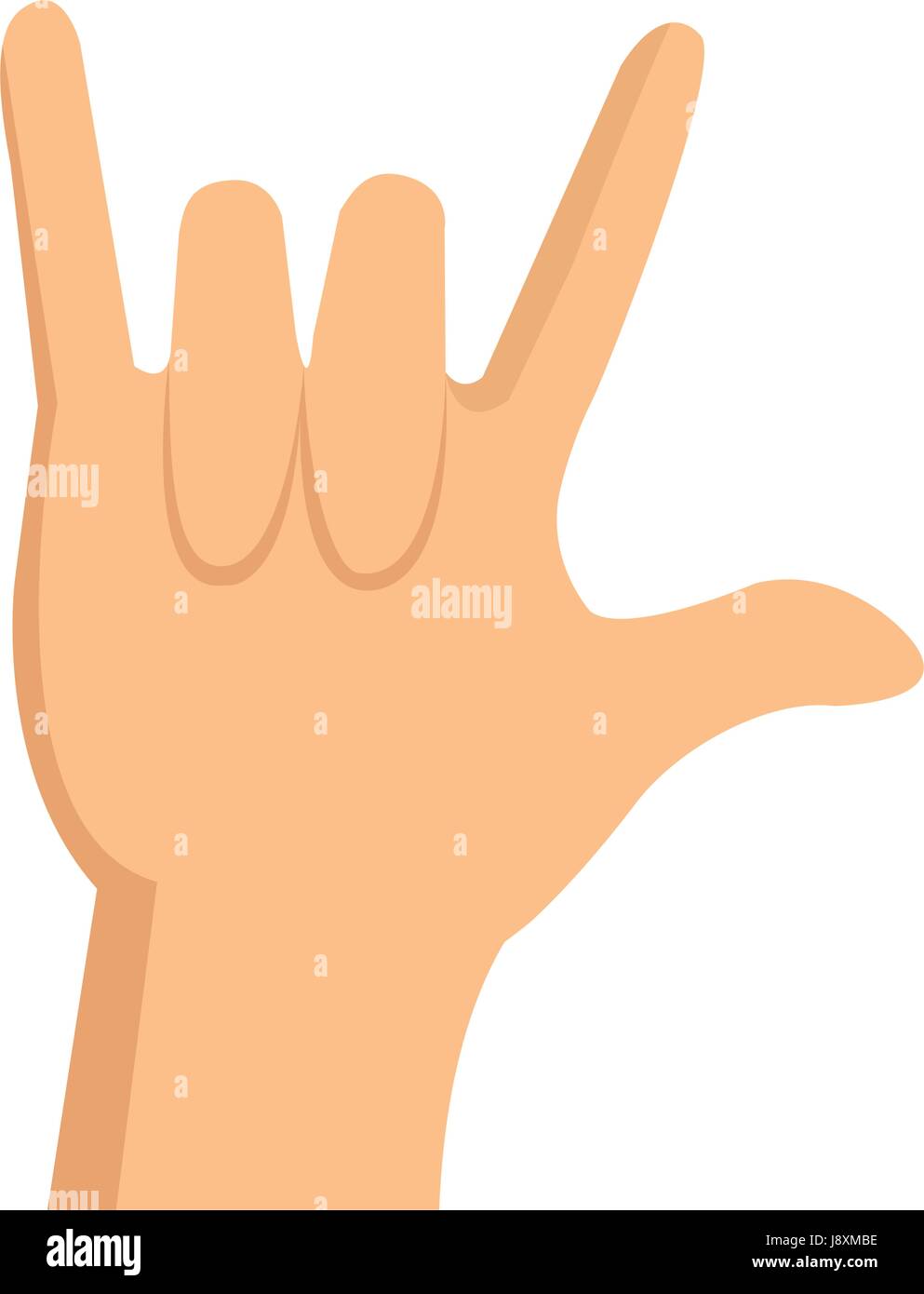 hand in rock n roll sign, man hand rock gesture outline Stock Vector ...