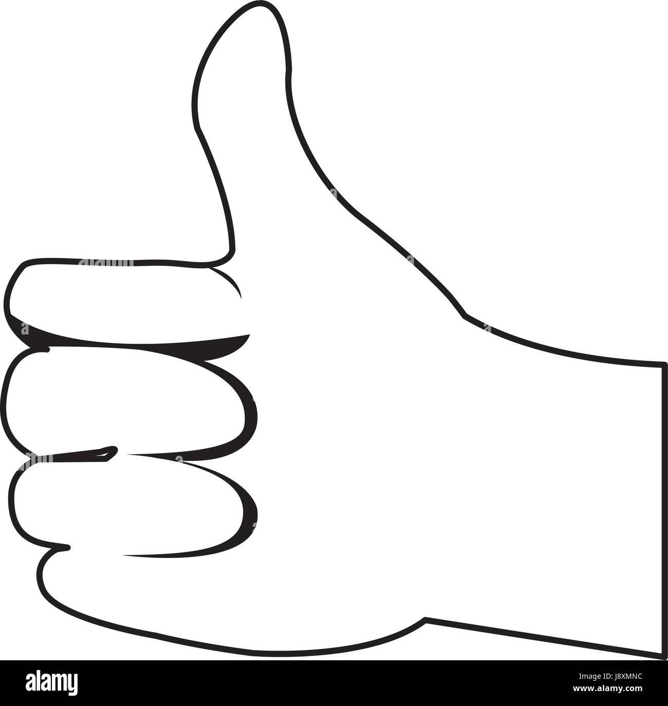 cartoon man hand like gesture vector illustration Stock Vector Image ...