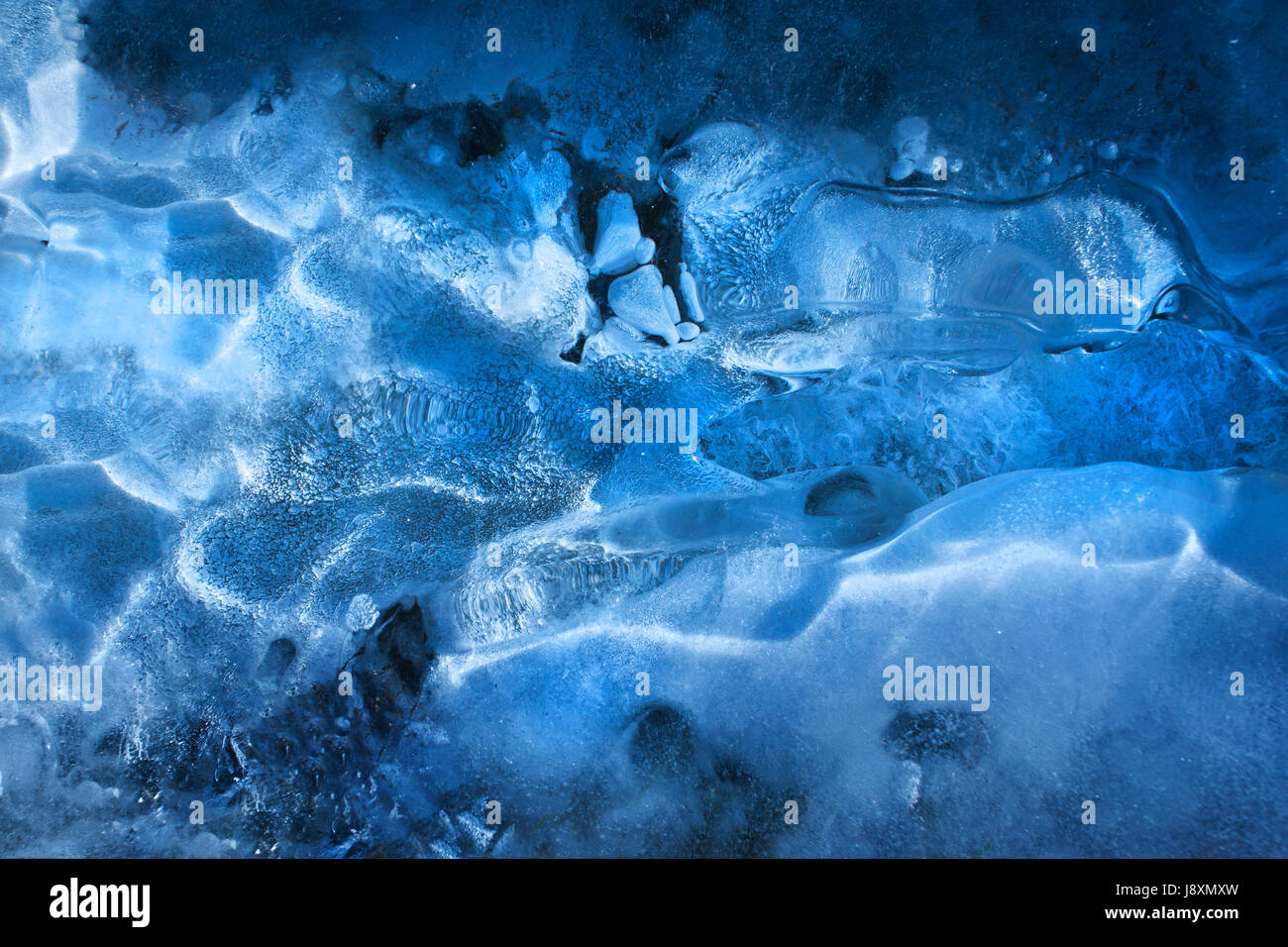 winter, cold, ice, frost, frozen, refraction, water, blue, shine ...