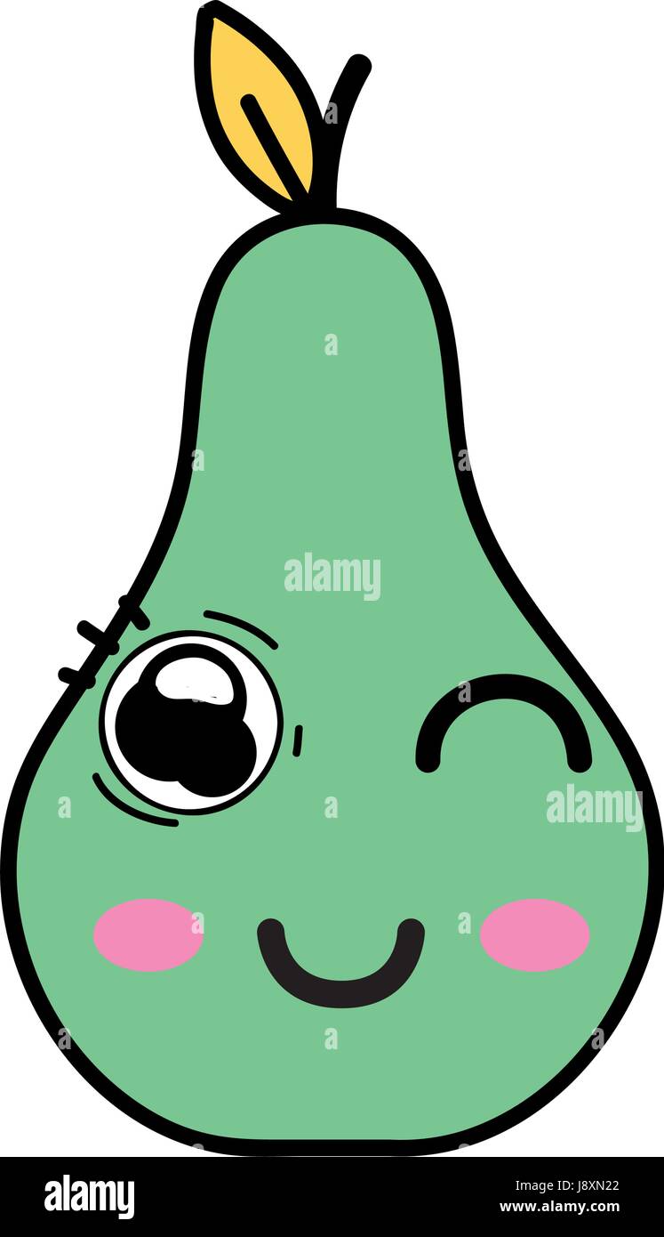 kawaii cute funny pear fruit Stock Vector Image & Art - Alamy