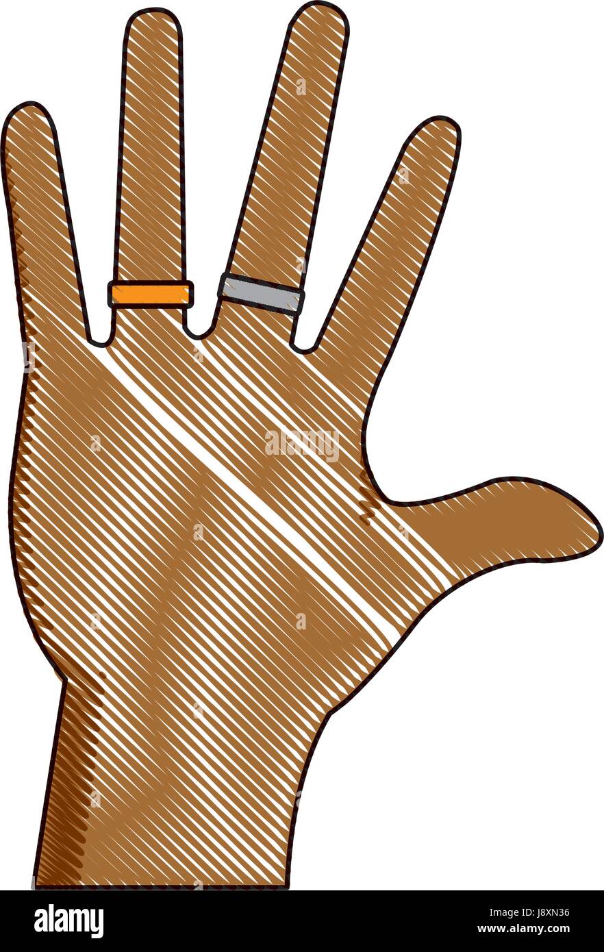 drawing hand people with jewel rings Stock Vector Image & Art - Alamy