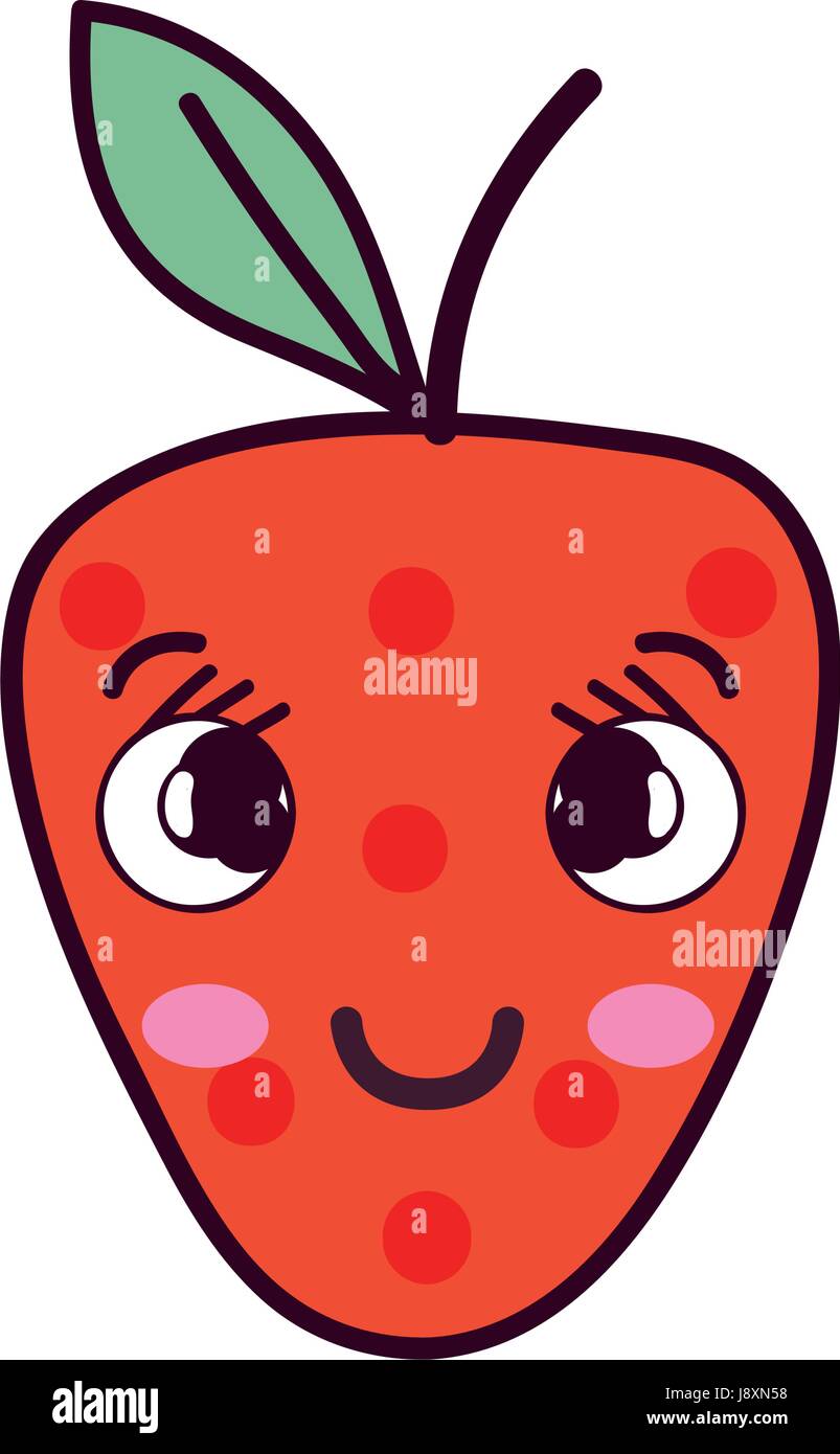 Kawaii strawberry fruit nutrition Stock Vector Images - Alamy
