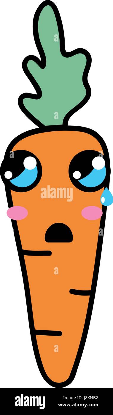 kawaii cute crying carrot vegetable Stock Vector Image & Art - Alamy