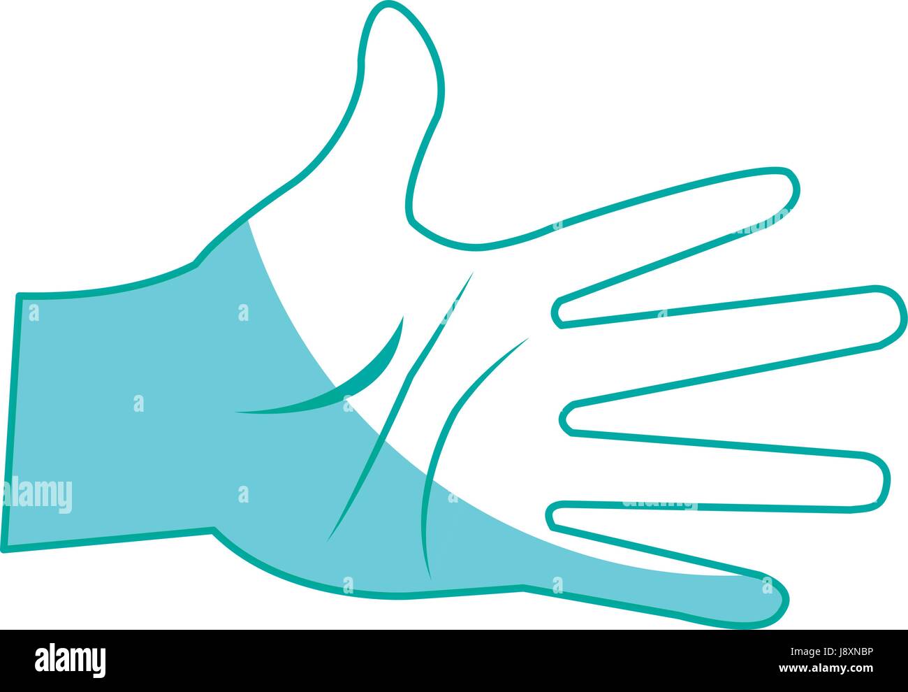 drawing hand man palm showing five finger Stock Vector Image & Art - Alamy