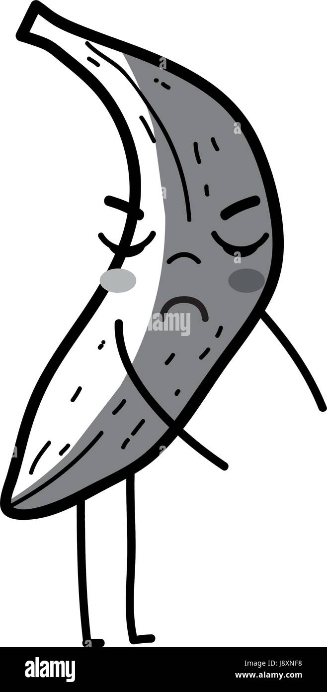 line kawaii cute angry banana fruit Stock Vector Image & Art - Alamy