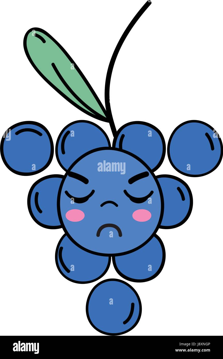 kawaii cute angry grape fruit Stock Vector Image & Art - Alamy