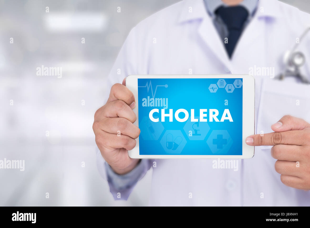 WARNING CHOLERA Medicine doctor working hard Stock Photo - Alamy