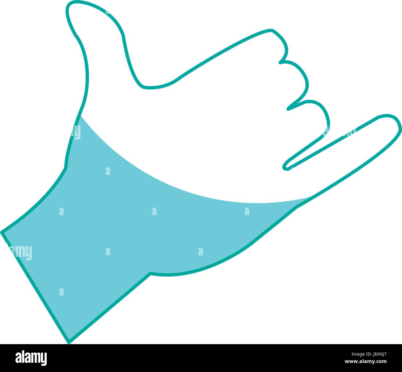 drawing hand man shaka surfing gesture icon Stock Vector Image & Art ...