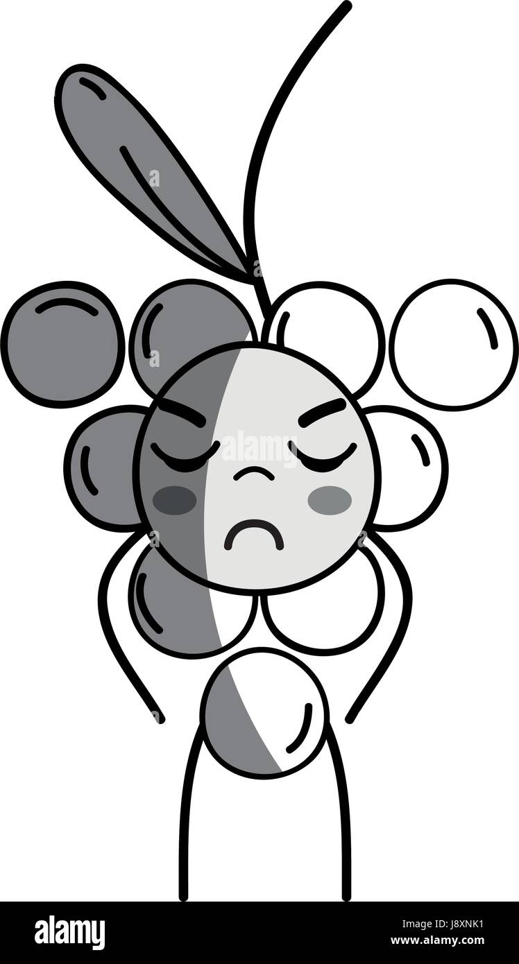 line kawaii cute angry grape fruit Stock Vector Image & Art - Alamy