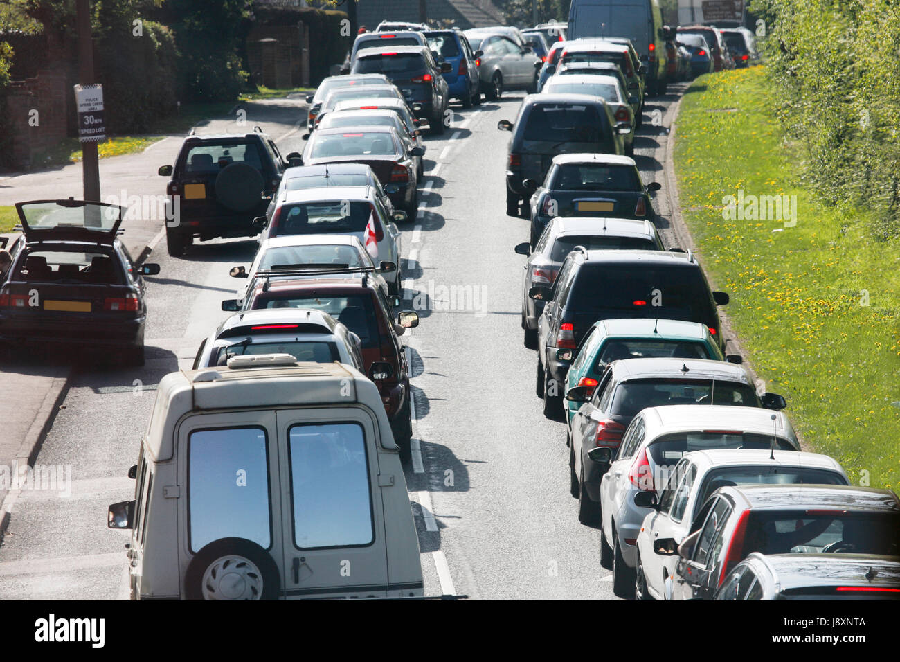 Daily traffic jams in rush hour, urban scene Stock Photo - Alamy