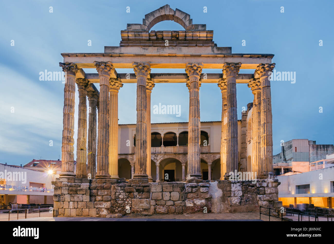 Roman temple of Diana, Merida, Extremadura, Spain Stock Photo - Alamy
