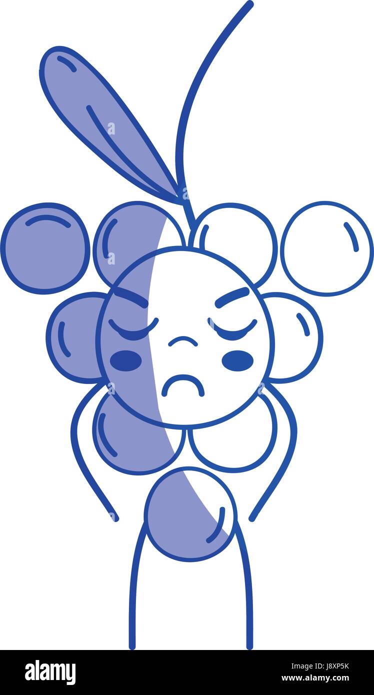 silhouette kawaii cute angry grape fruit Stock Vector Image & Art - Alamy