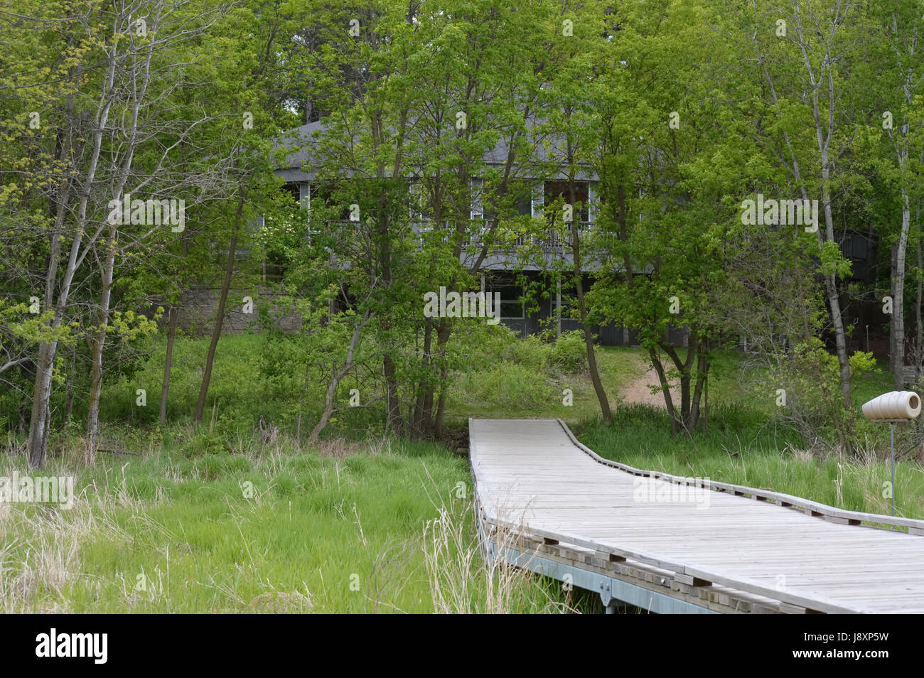 Boardwalk at the nature center building Stock Photo - Alamy