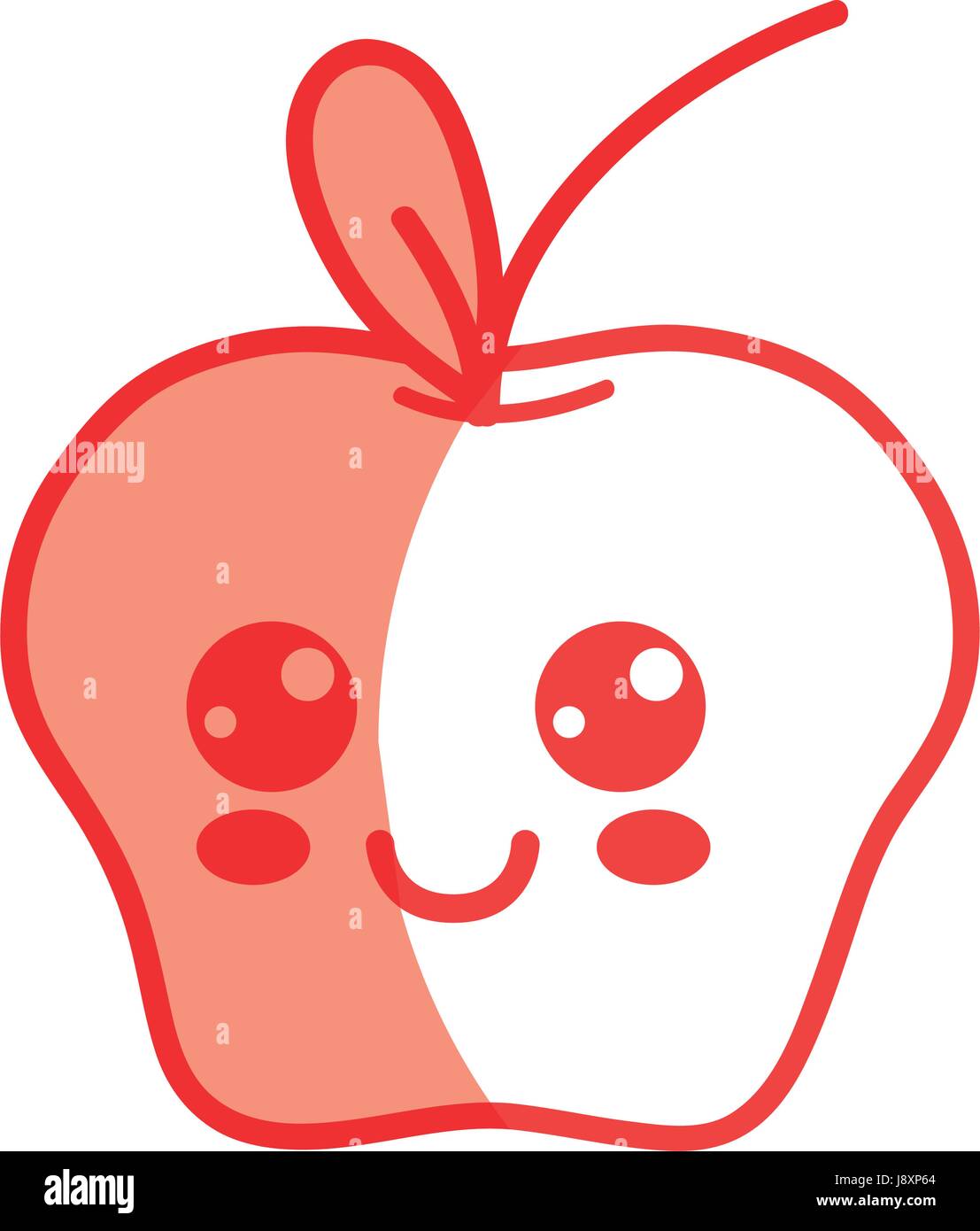 Silhouette kawaii cute happy apple hi-res stock photography and images ...