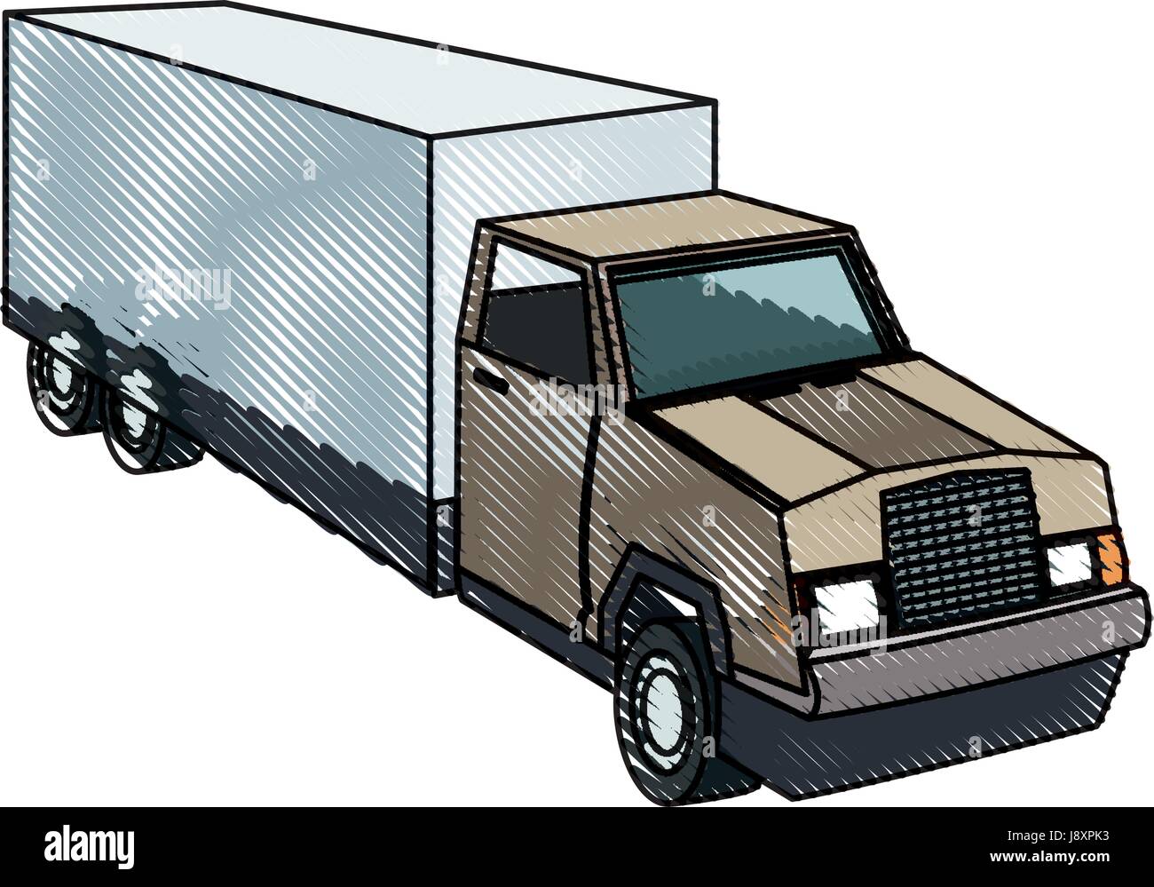 cargo delivery truck with container shipping Stock Vector Image & Art ...