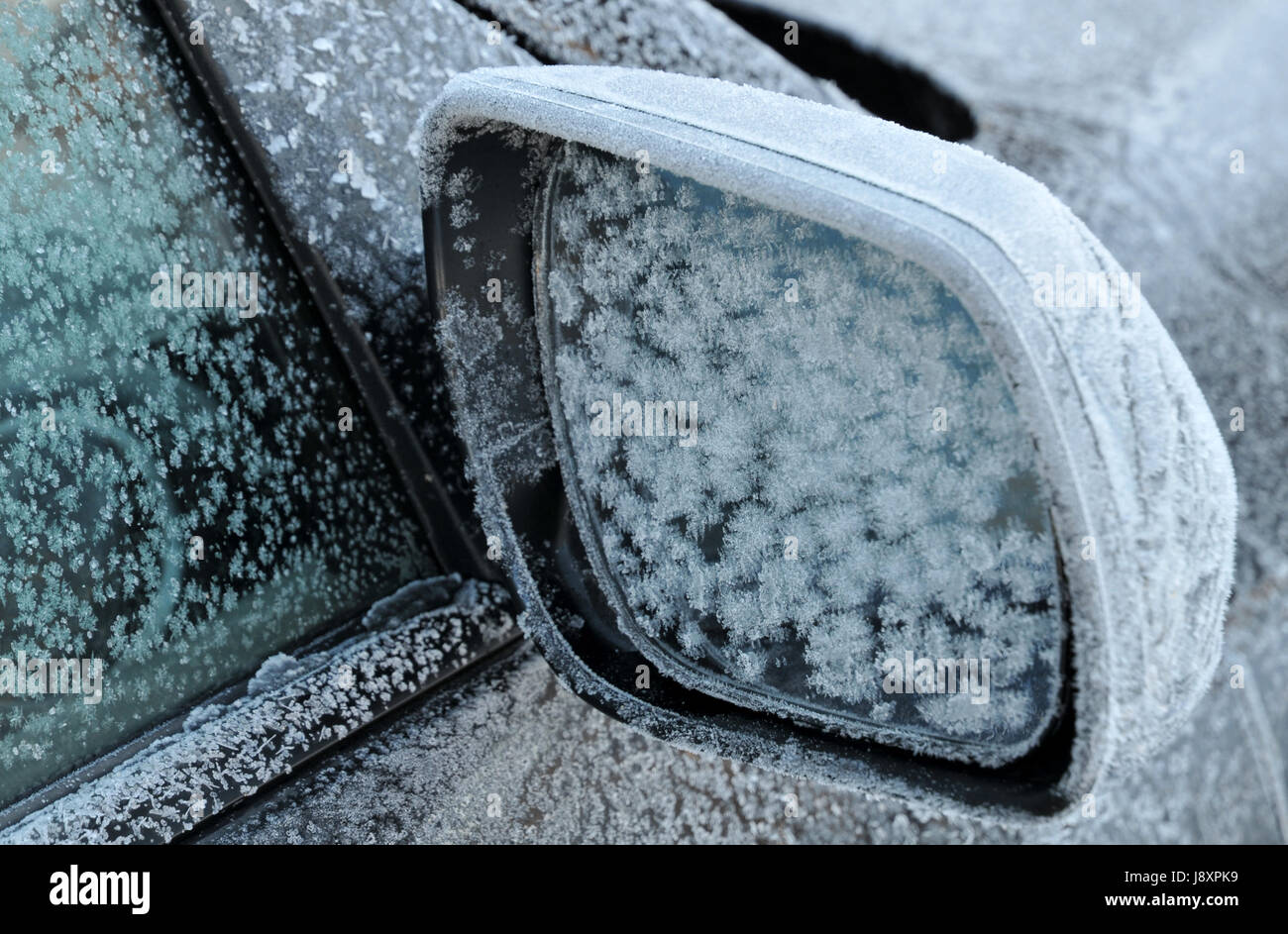 cold, traffic, transportation, road traffic, frost, rear-view mirror ...