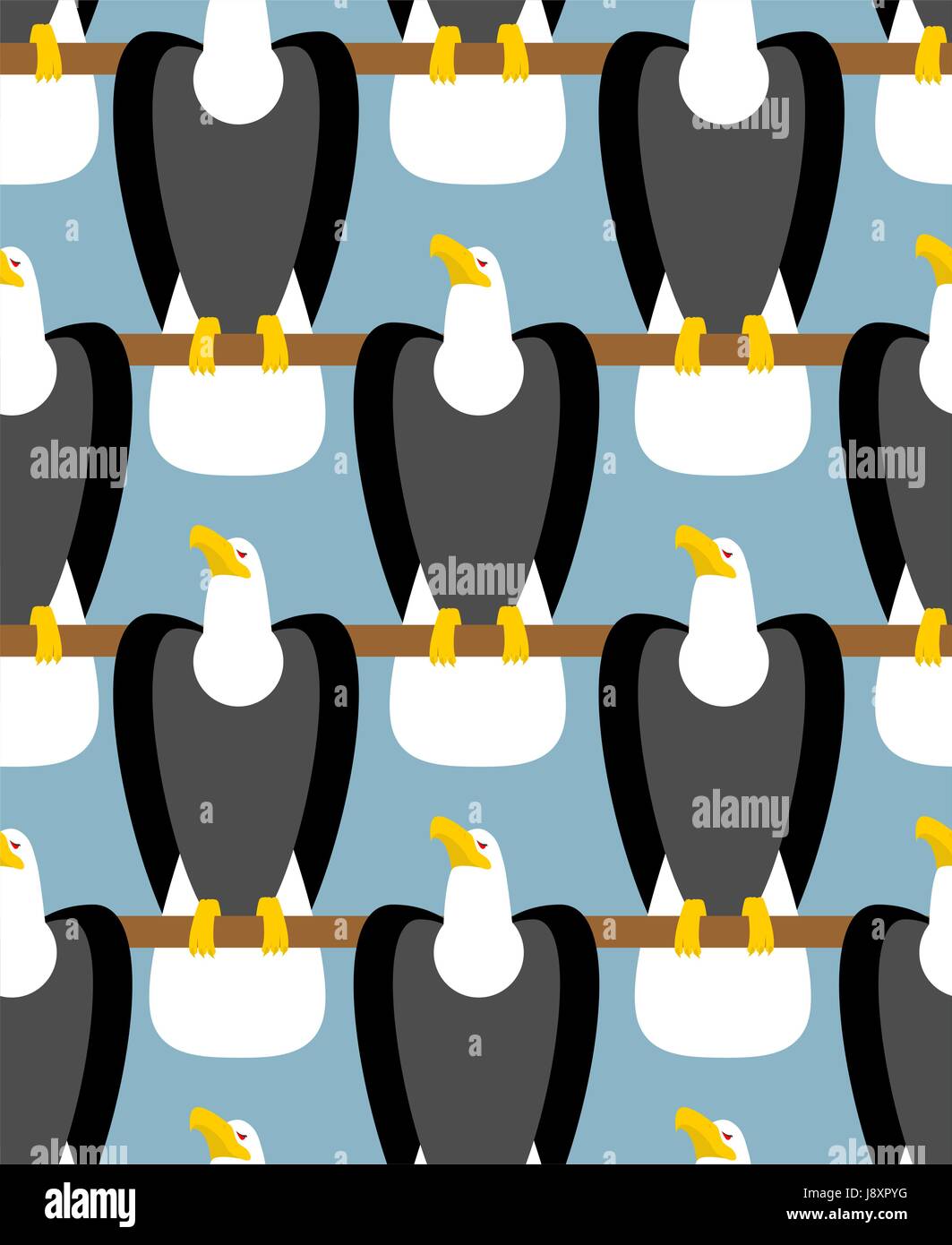 Bald Eagle seamless pattern. Eagle with white head texture. Large ...