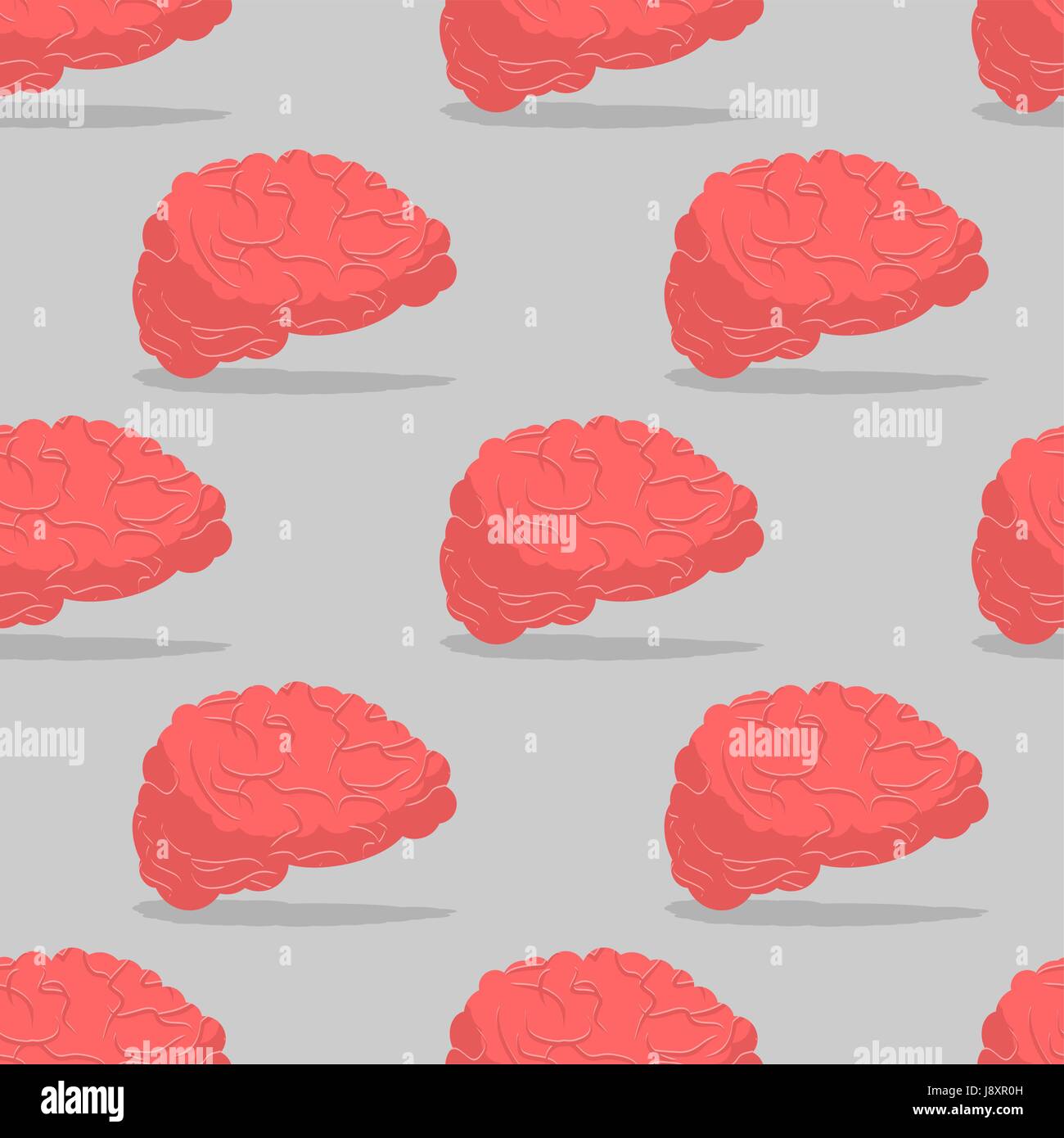 Brain seamless pattern. Central organ of nervous system pattern. Mind ...