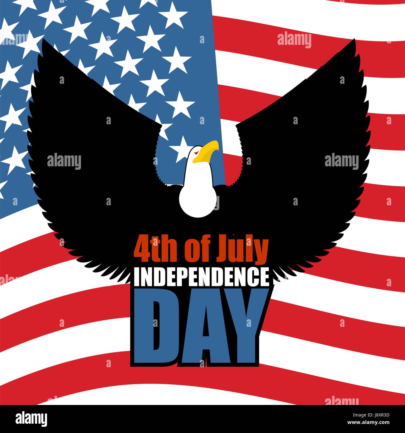 Independence Day of America. Eagle and USA flag. National patriotic ...