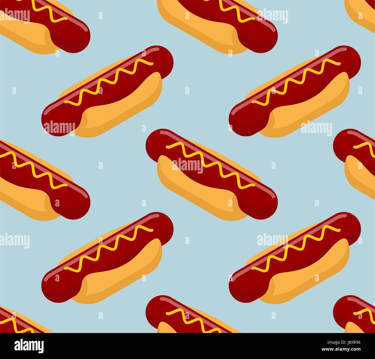 Hot dog isometrics background. Fast food seamless pattern. Sausage and ...