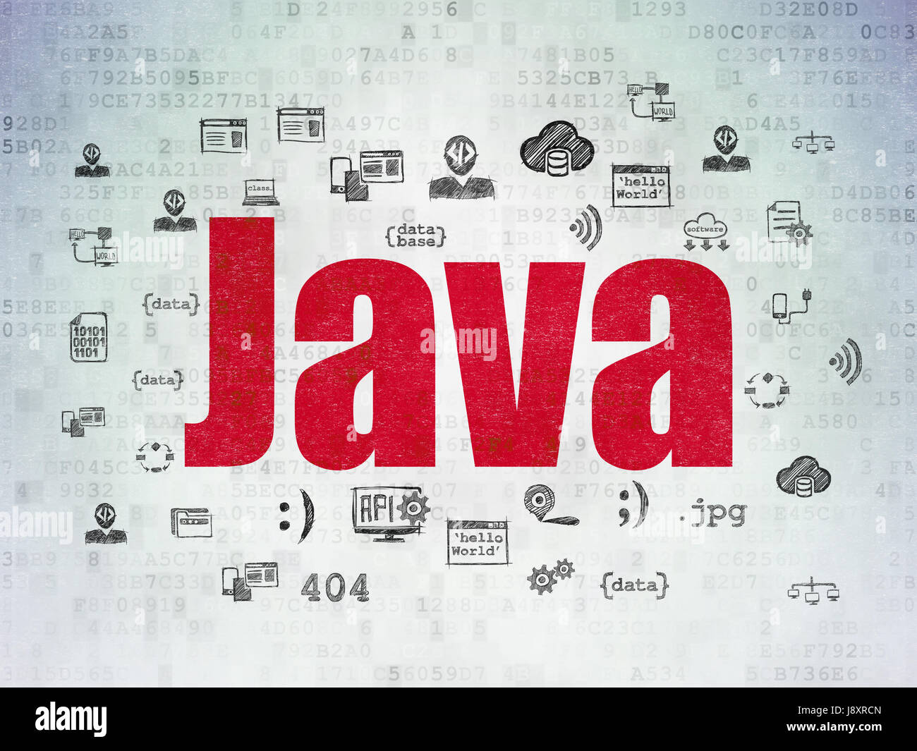 Programming concept: Java on Digital Data Paper background Stock Photo ...