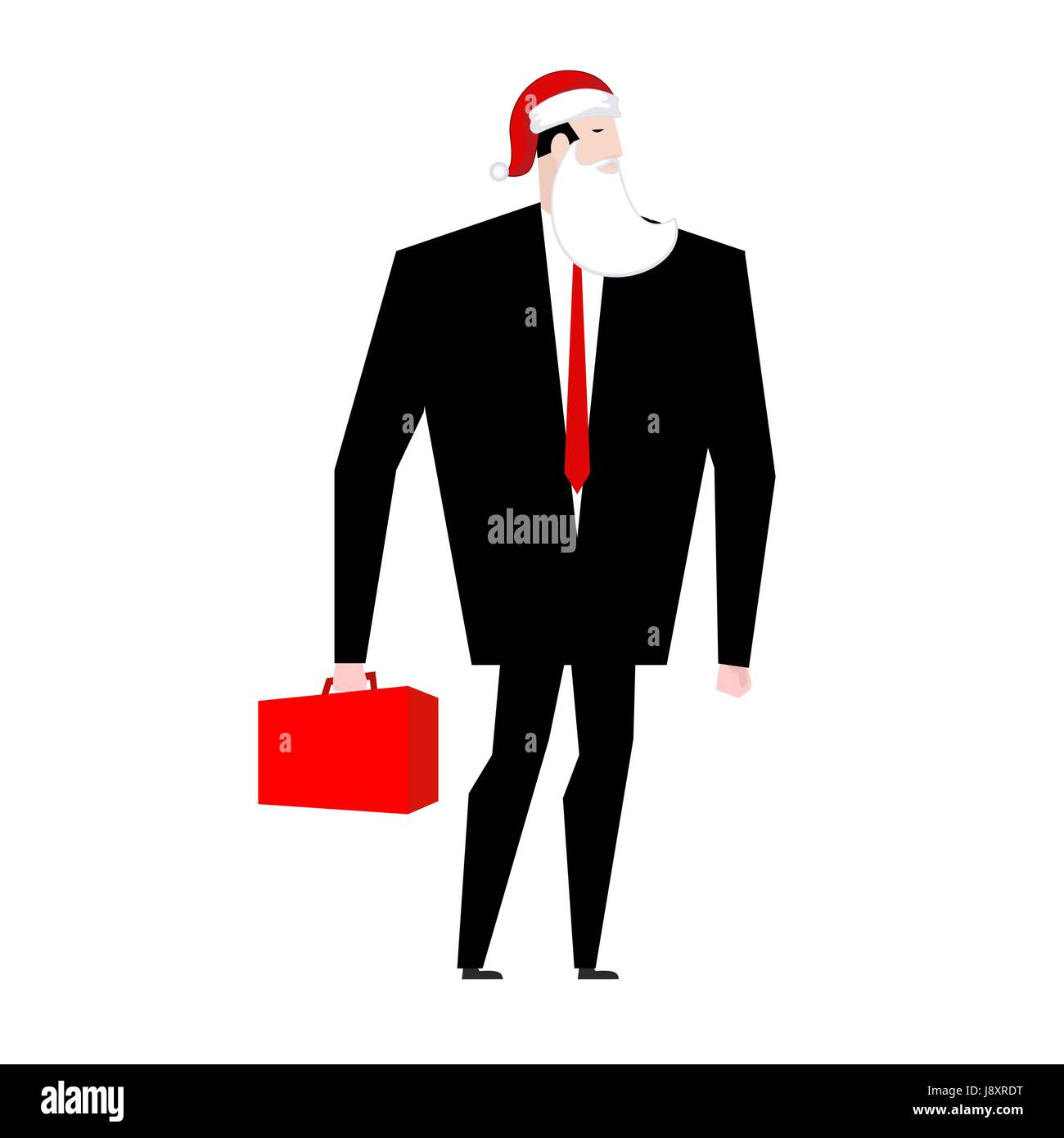 Boss Santa Claus False beard and red cap. Businessman in festive mask ...