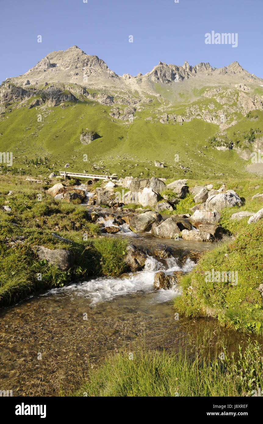 mountains, alps, summit, stream, climax, peak, high mountains, mountain ...