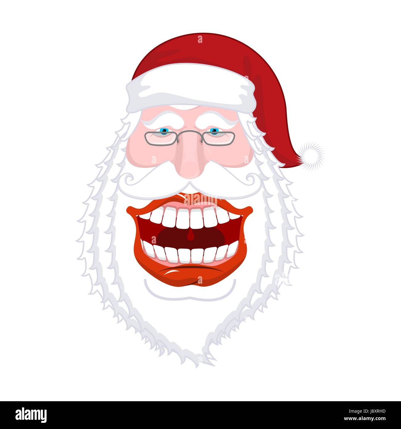 Chortle Santa Claus. Broad smile. large mouth. Merry Christmas old man ...