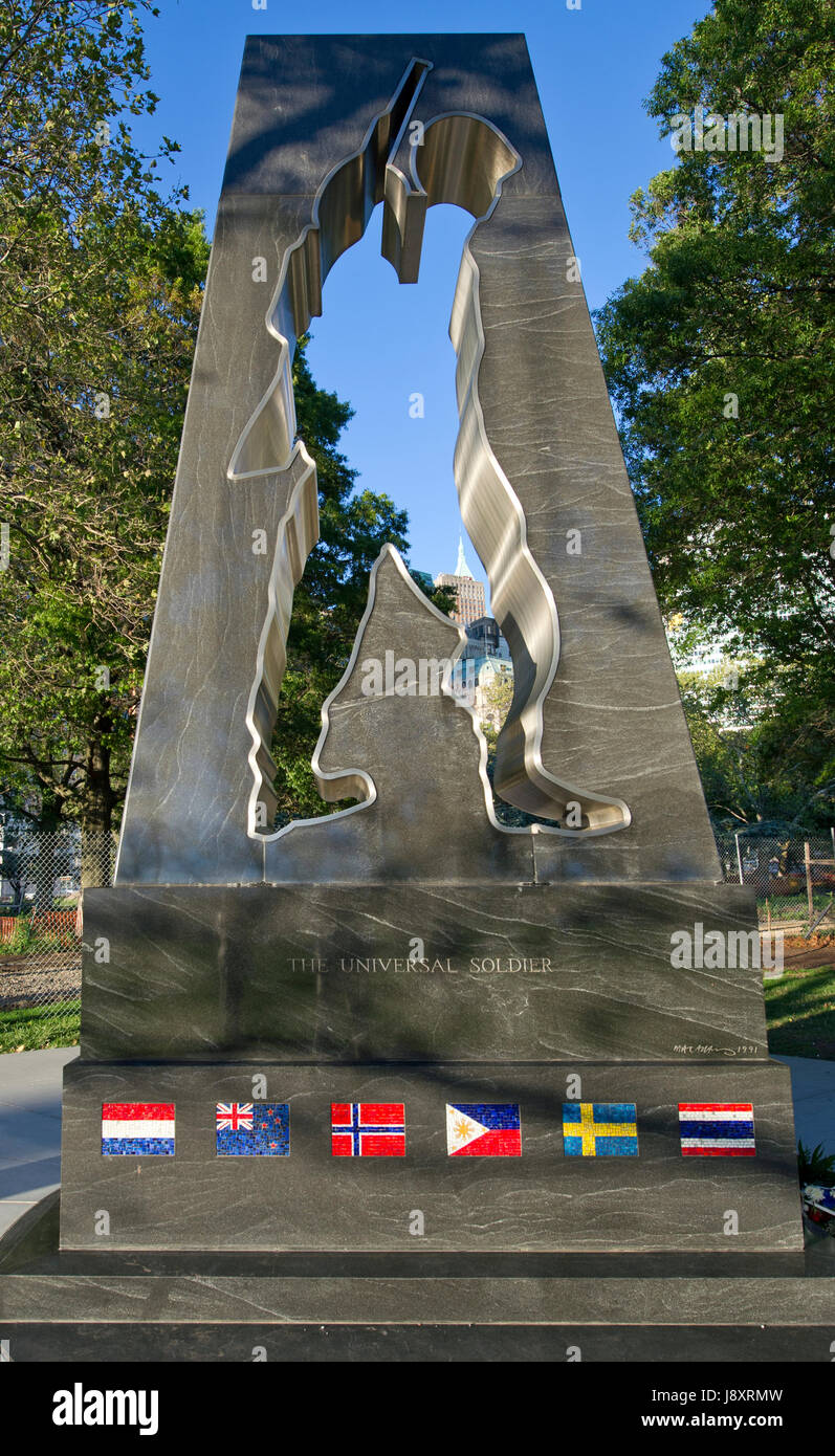 The Universal Soldier memorial in Battery Park in New York Stock Photo ...