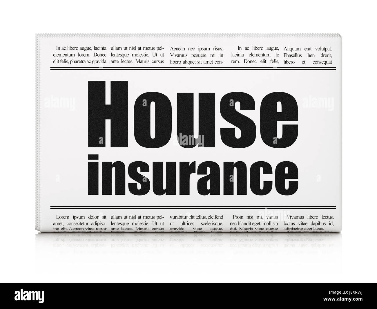 Insurance concept: newspaper headline House Insurance Stock Photo - Alamy