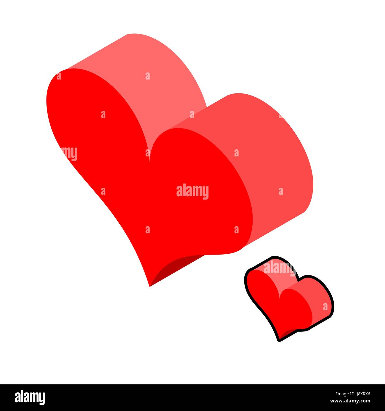 Isometric Heart on white background. love symbol Stock Vector Image ...