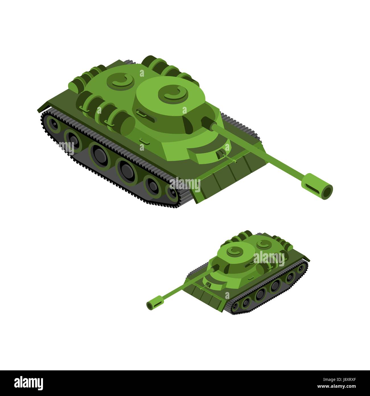 Tank Isometric on white background. Army technique. Armored fighting ...