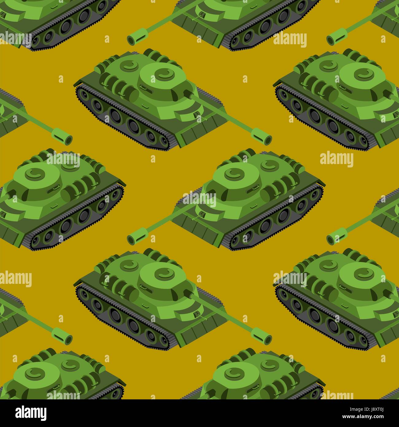 Tank Isometric seamless pattern. Army machinery texture. Armored ...