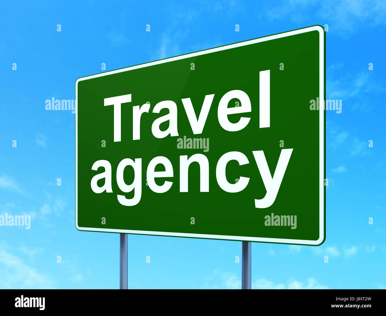 Travel concept: Travel Agency on road sign background Stock Photo - Alamy