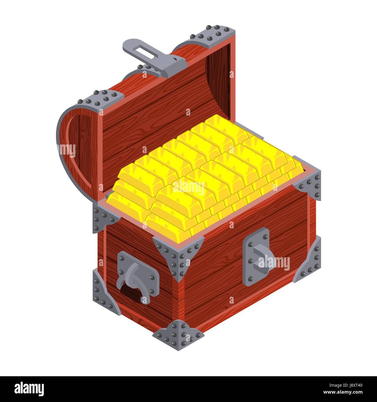 Gold bars treasure chest Stock Vector Images - Alamy