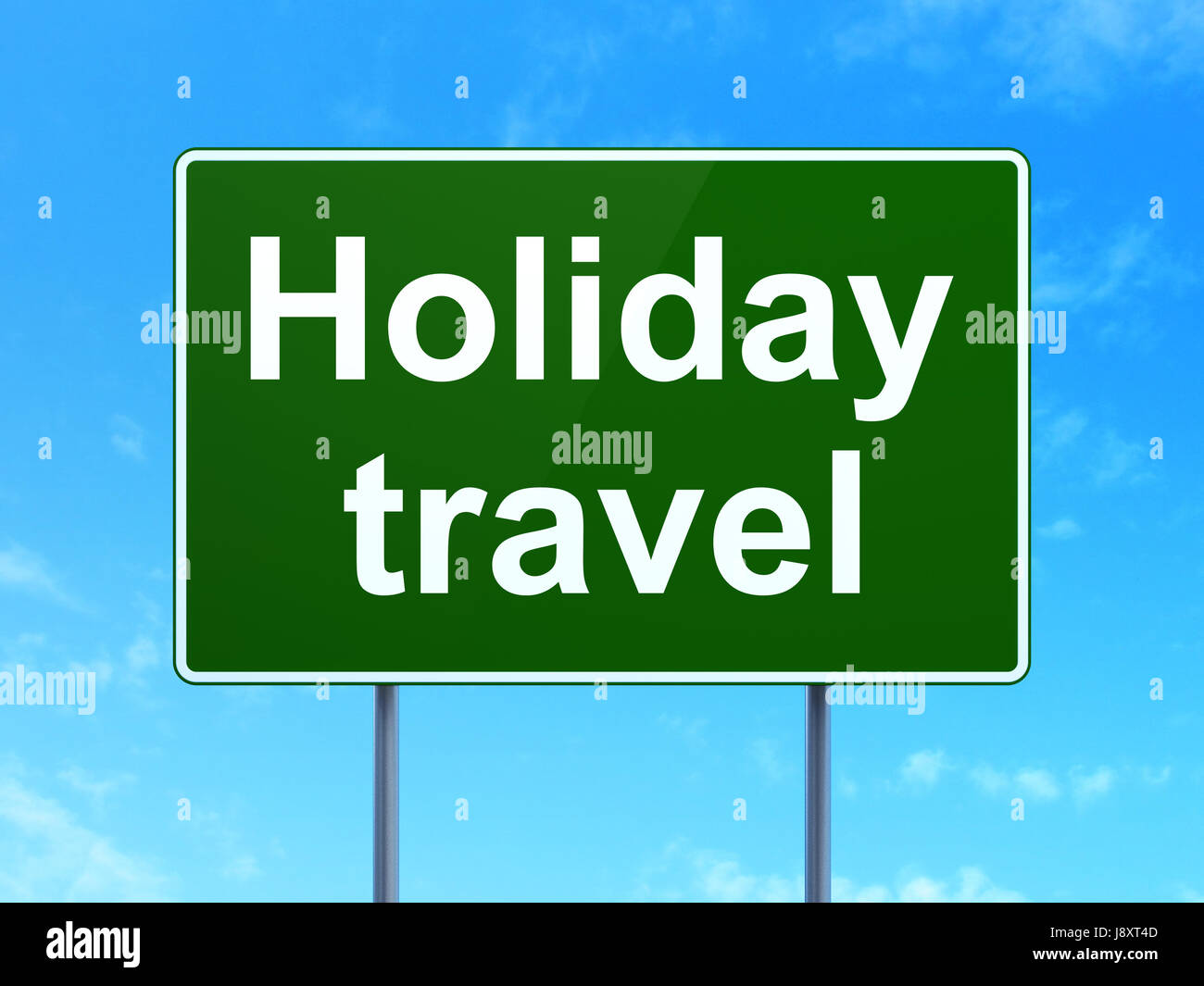 Travel concept: Holiday Travel on road sign background Stock Photo - Alamy