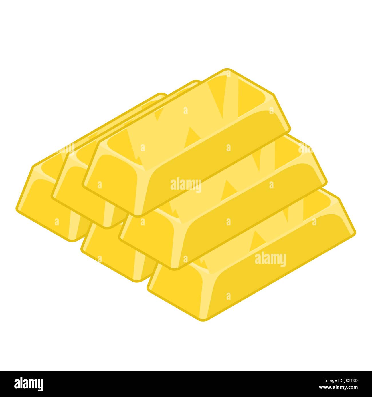Ingot of gold isolated. Cast precious metal on white background. Richness and jewel Stock Vector ...