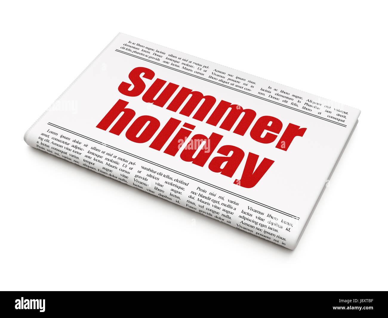 Vacation concept: newspaper headline Summer Holiday Stock Photo - Alamy
