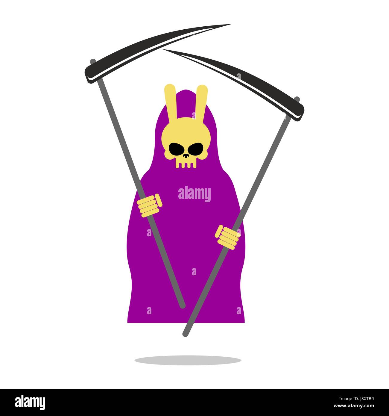 Bunny death purple cloak and Scythe. Grim Reaper with rabbit Skull ...