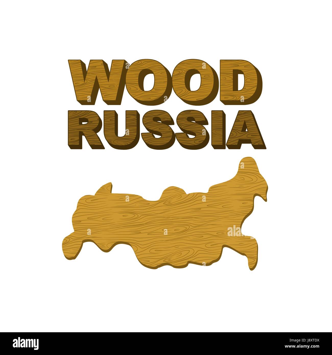 Wood Russia. Map of country in form of wooden cutting board for food ...