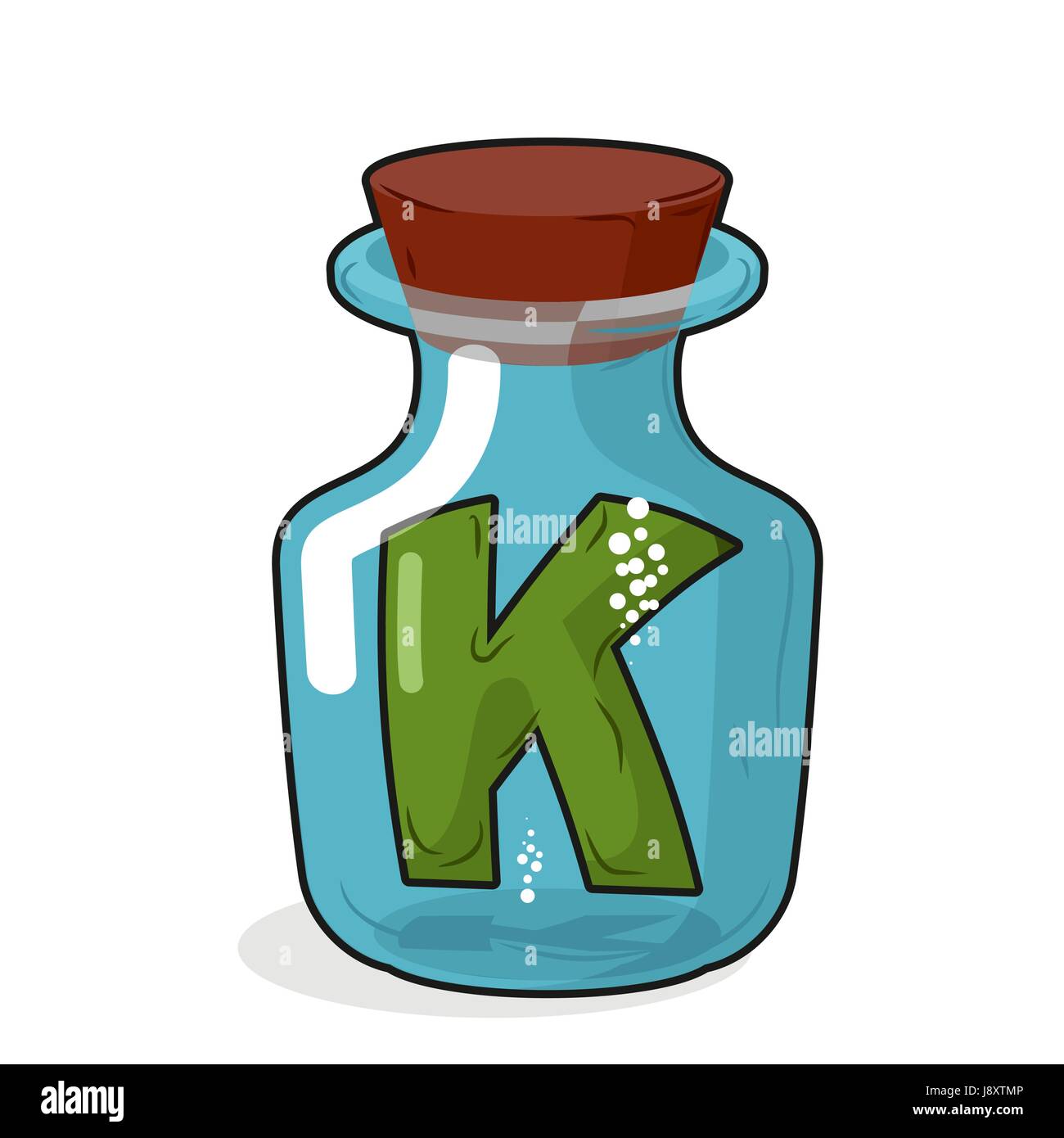 Letter in a laboratory bottle. K In a magic bottle with a wooden lid ...