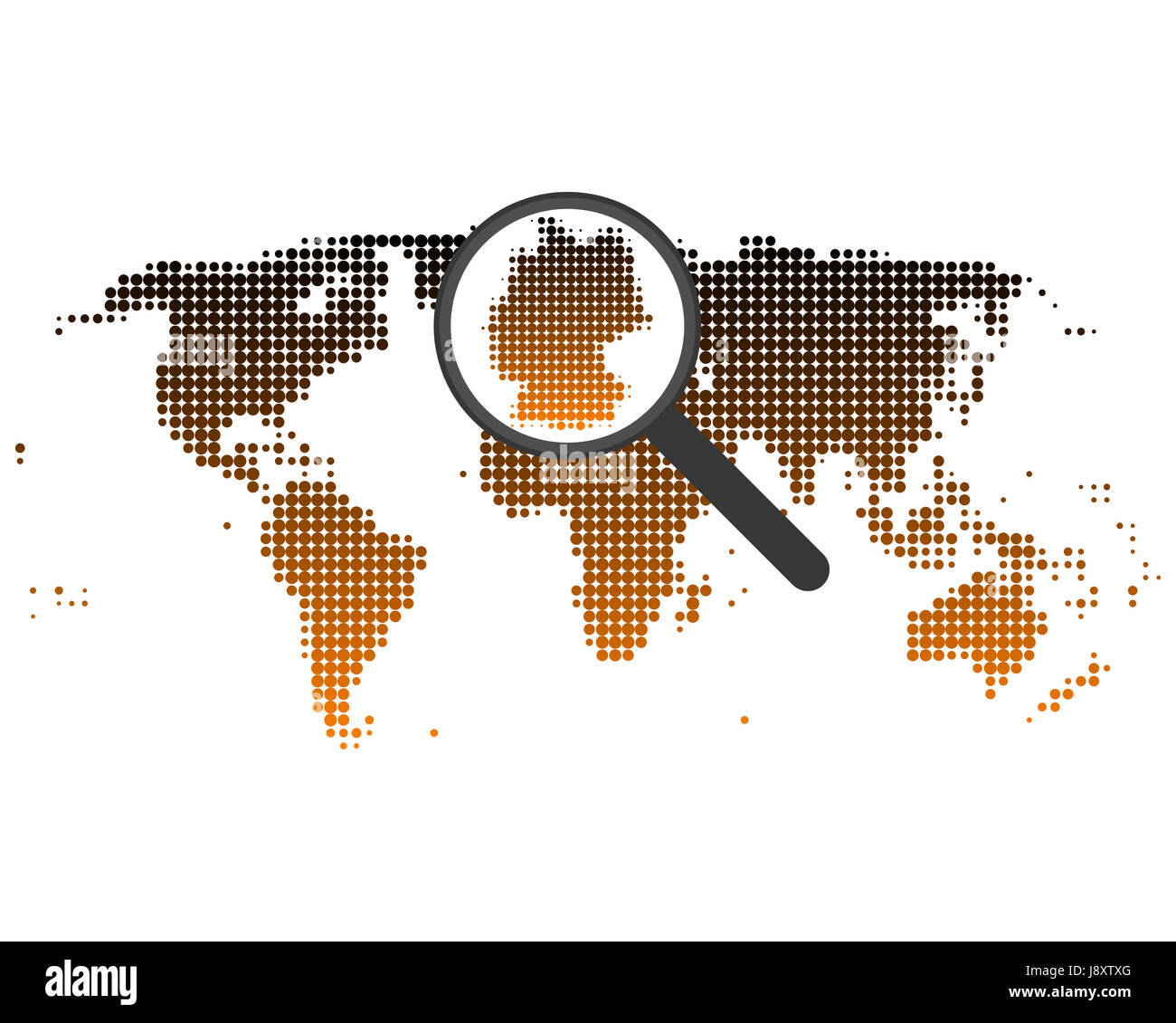 brown, brownish, brunette, illustration, zoom, magnifier, circle, card ...