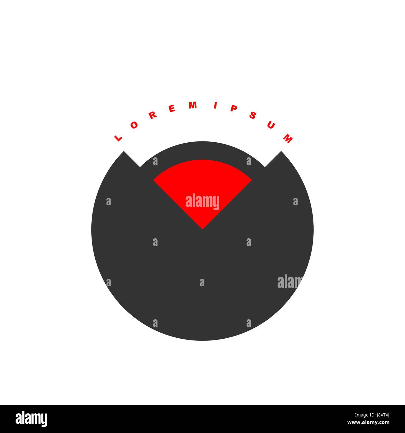 Circular logo with red segment. Stylized black Tulip. Logo for business ...