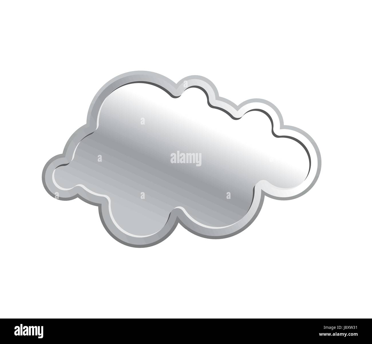 Metallic cloud. Iron sky on a white background. Vector illustration ...
