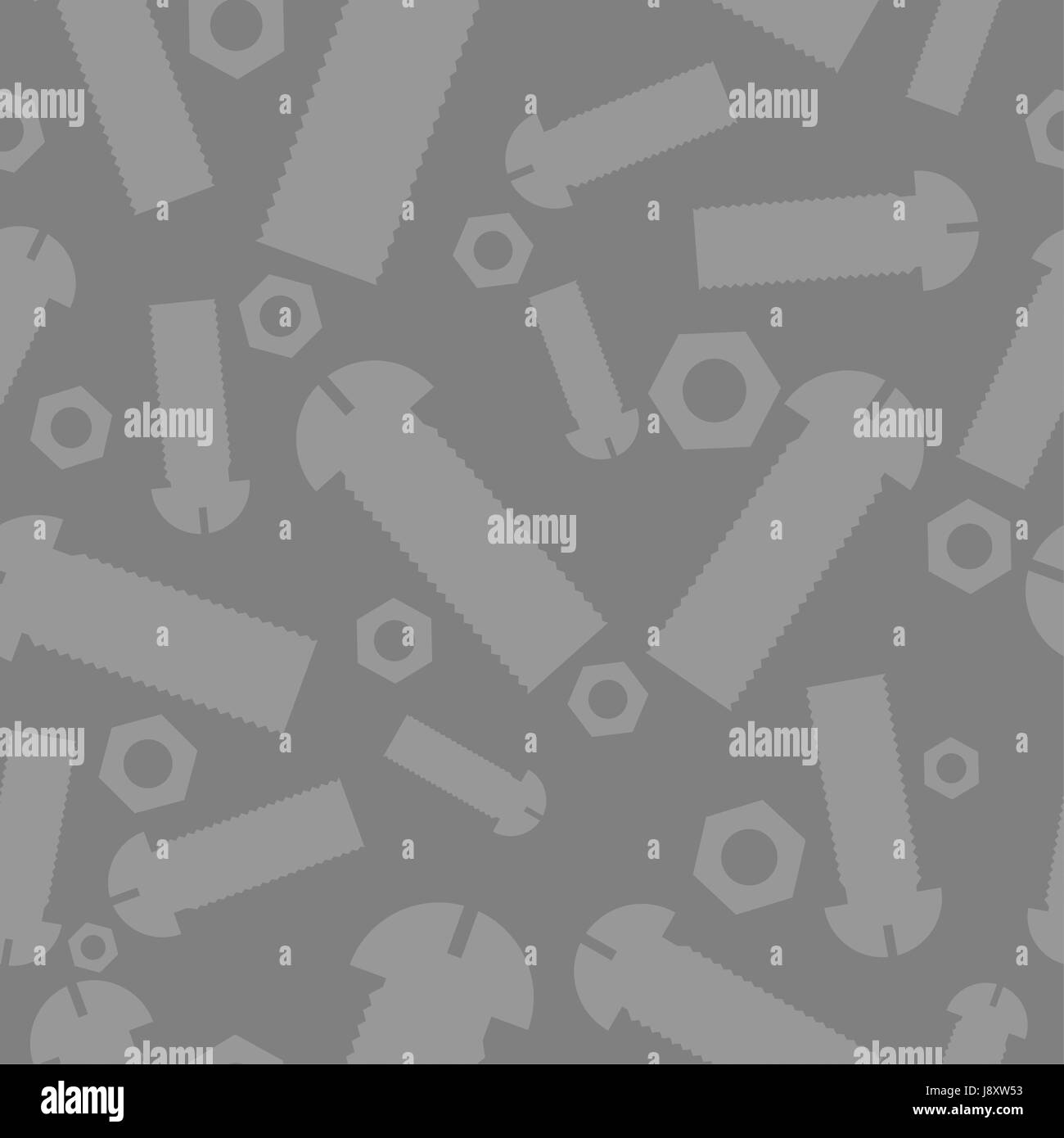 Nuts and bolts silhouettes seamless pattern. Fastening elements vector ...