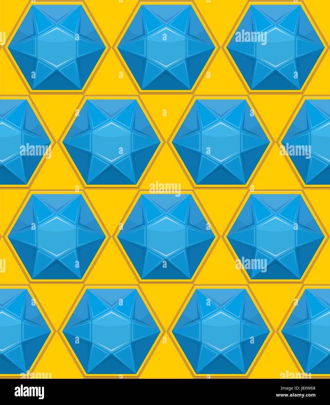 gem Sapphire seamless pattern. Vector background of blue gemstones ...