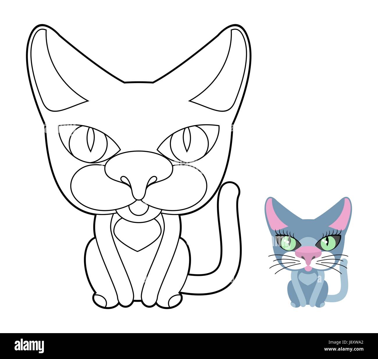 Cat coloring book. Vector linear illustration pet Stock Vector Image ...