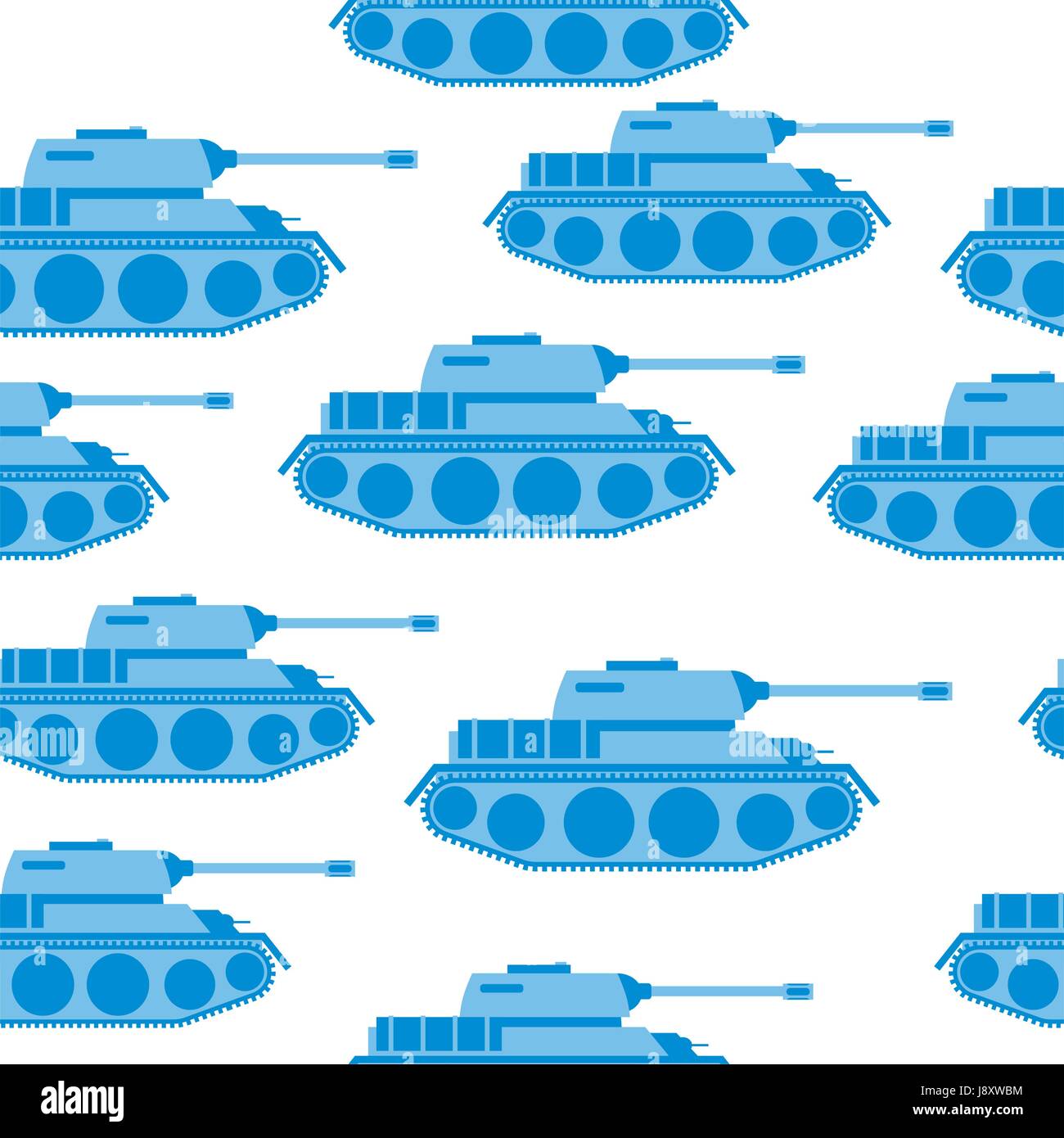 Cute Blue Tank seamless pattern. Vector military background. Army ...