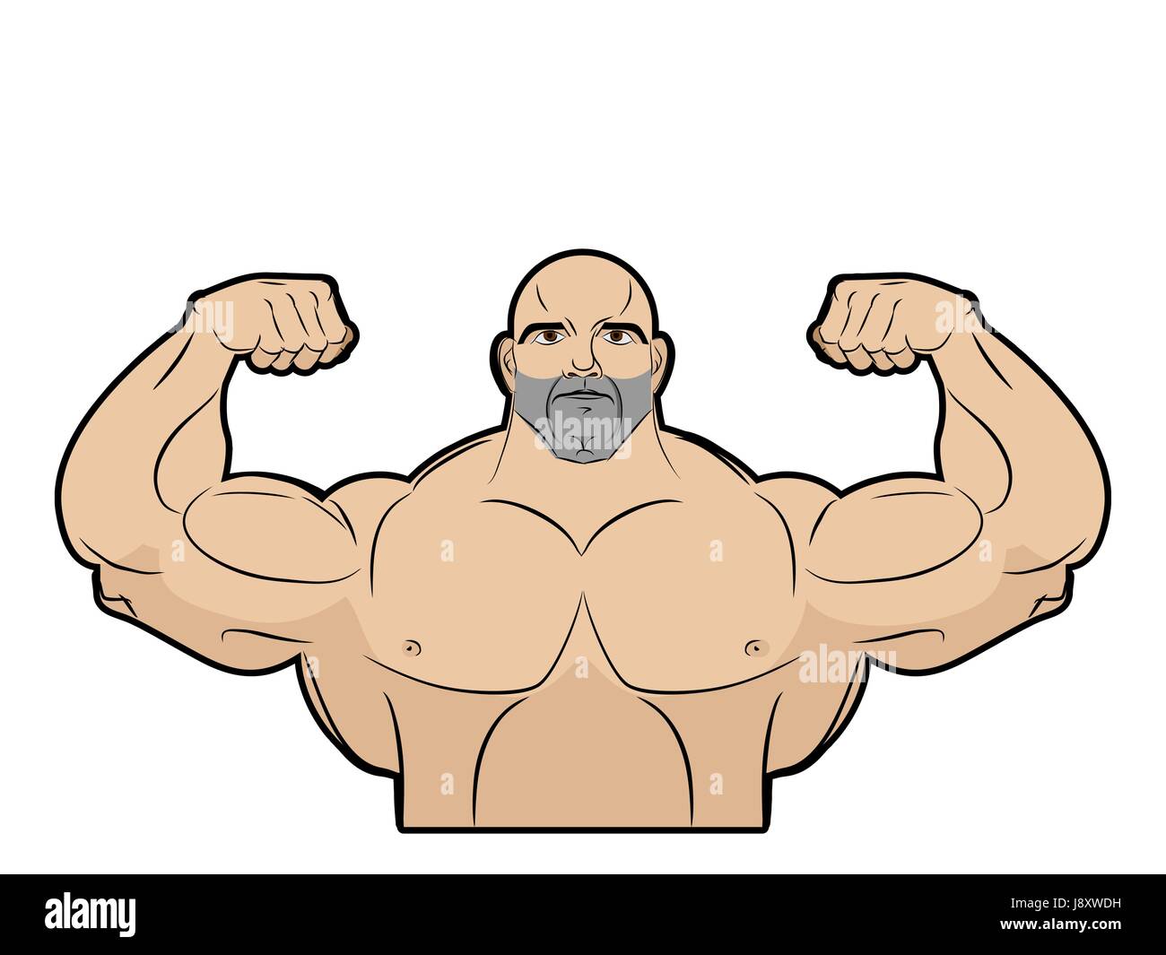 Bodybuilder on a white background. Athlete with big muscles. Big brutal ...